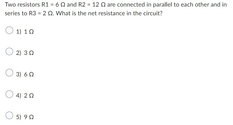 Solved Two resistors R1 = 6Ω ﻿and R2 = 12Ω ﻿are connected in | Chegg.com