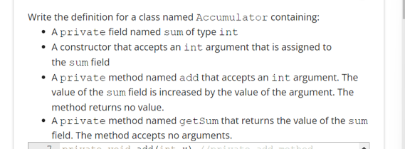 Solved Write the definition for a class named Accumulator | Chegg.com