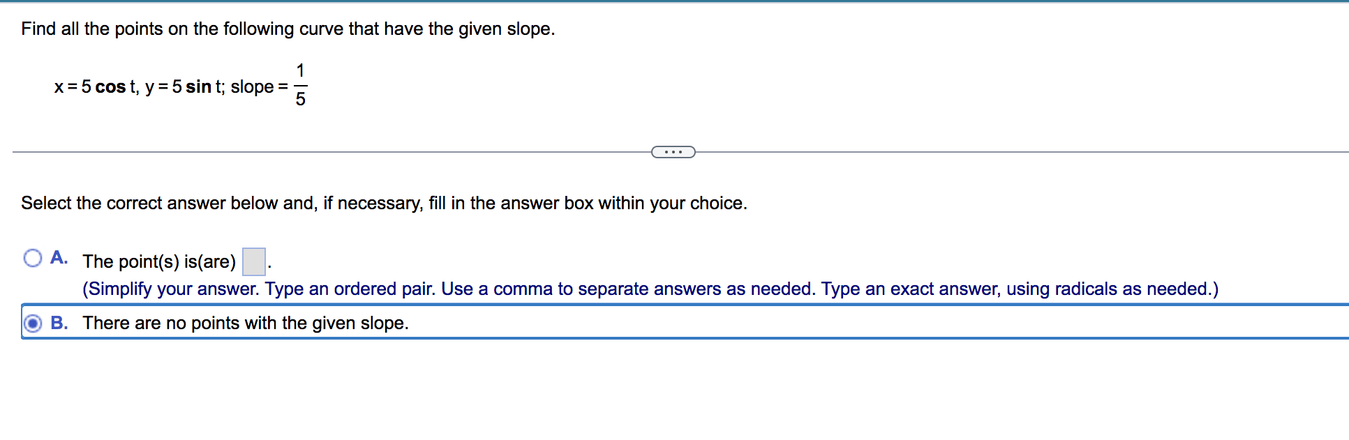 Solved Find all the points on the following curve that have | Chegg.com
