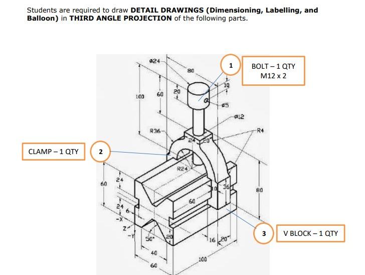 Solved Students are required to draw DETAIL DRAWINGS | Chegg.com