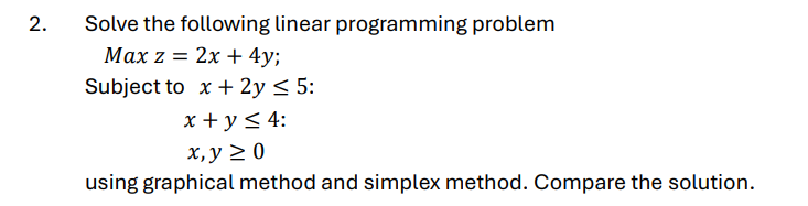 Solved Solve the following linear programming | Chegg.com