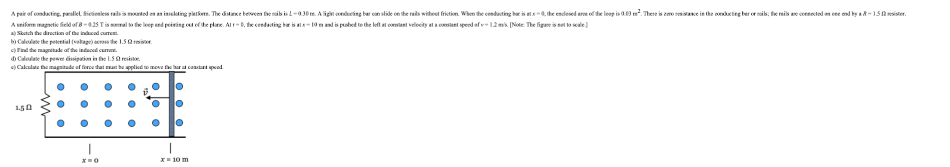 Solved A pair of conducting, parallel, frictionless rails | Chegg.com