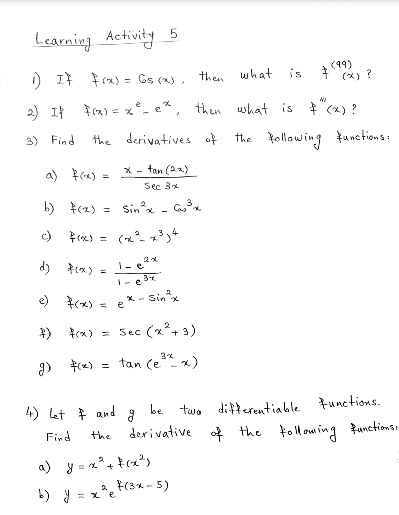 Solved Learning Activity 5 1) If f(x)=6s(x), then what is | Chegg.com