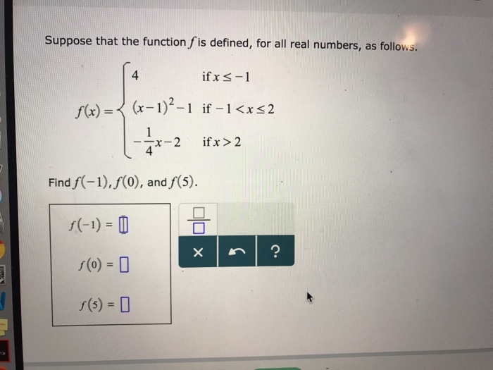 Solved Suppose that the function f is defined, for all real | Chegg.com