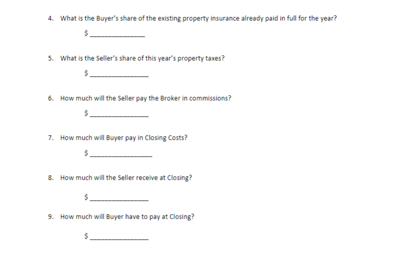 CLOSING WORKSHEET EXERCISE Use the following data and | Chegg.com