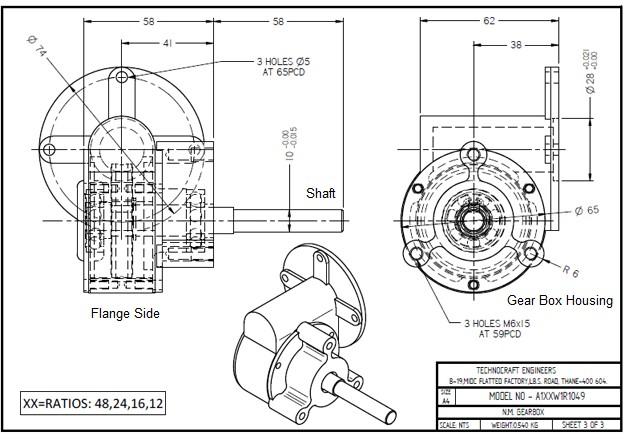 Make a solid model of gear box housing shown | Chegg.com