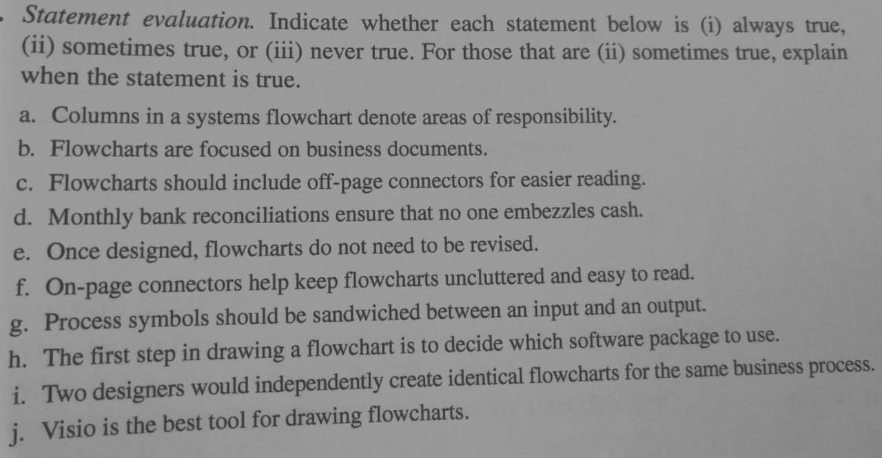 Solved Statement Evaluation Indicate Whether Each Statement 8950