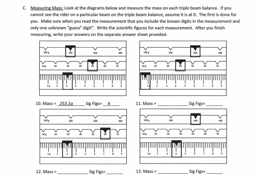 Triple Beam Balance Measurement