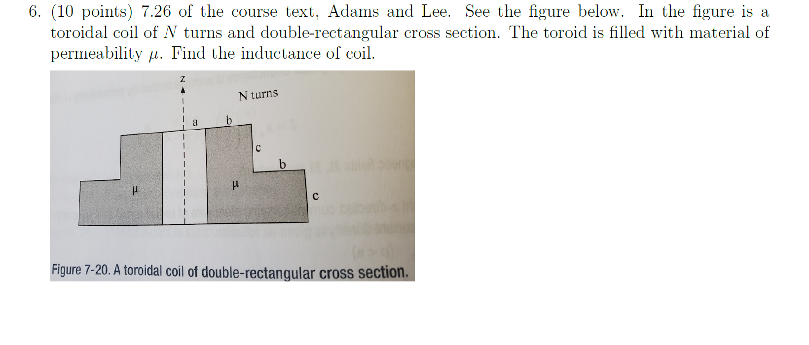 Solved 6. (10 points) 7.26 of the course text, Adams and | Chegg.com