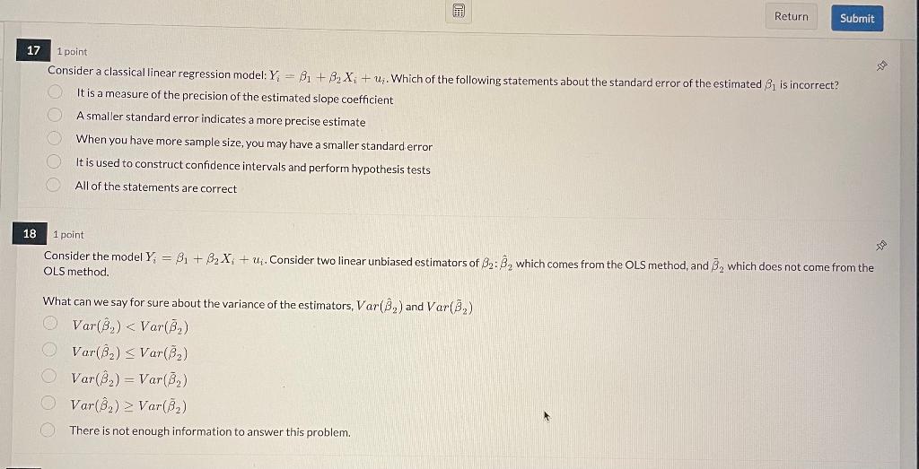 Solved Consider a classical linear regression model: | Chegg.com Solved Consider a classical linear regression model: | Chegg.com
