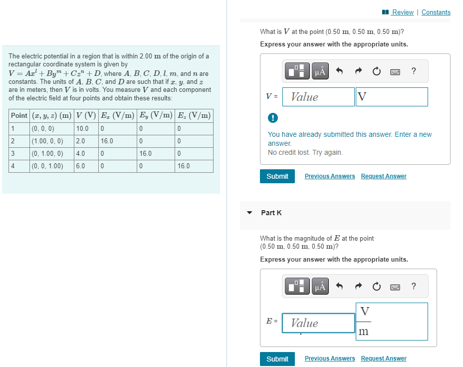 Solved The electric potential in a region that is within | Chegg.com