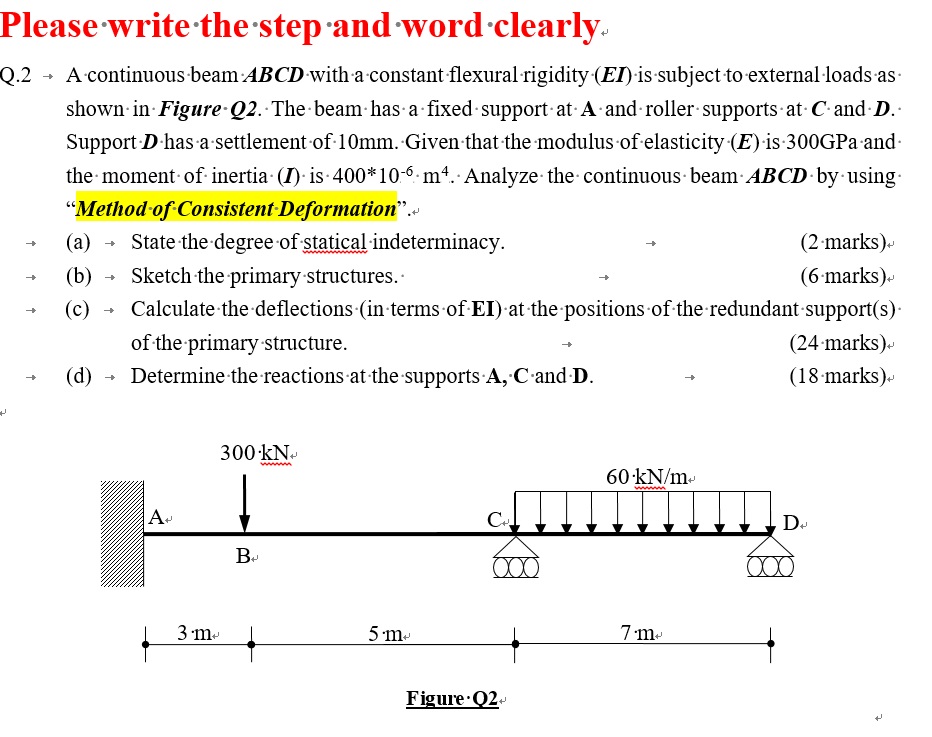Solved Method Of Consistent Deformation