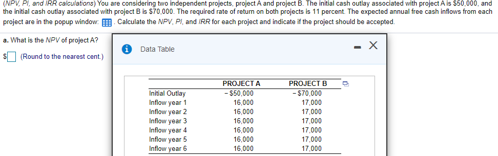Solved (NPV, PI, and IRR calculations) You are considering | Chegg.com