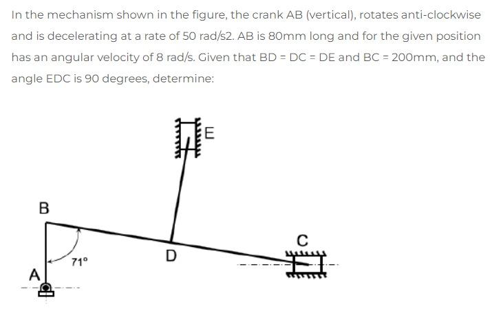 Solved 1. The tangential velocity of the link AB 2. Draw the | Chegg.com