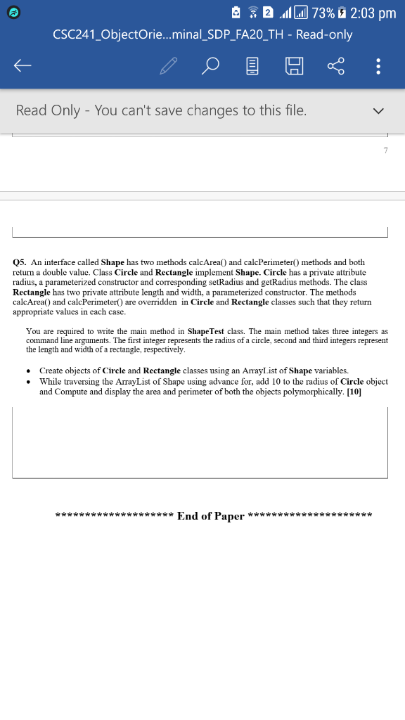 Solved A 212 73% a 2:03 pm | Chegg.com