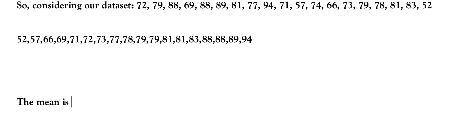 Solved So, considering our dataset: | Chegg.com