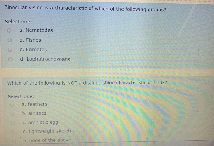 Solved Which of the following is a defining feature that | Chegg.com