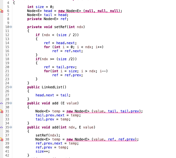Solved public class Node { E value; Node next; Node prev; | Chegg.com