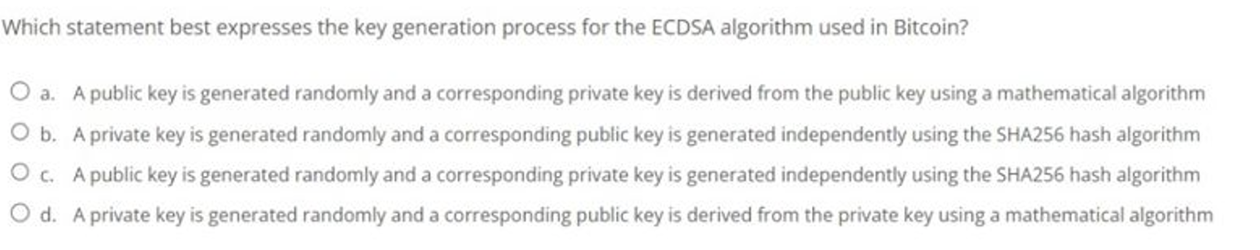 Solved Which statement best expresses the key generation | Chegg.com
