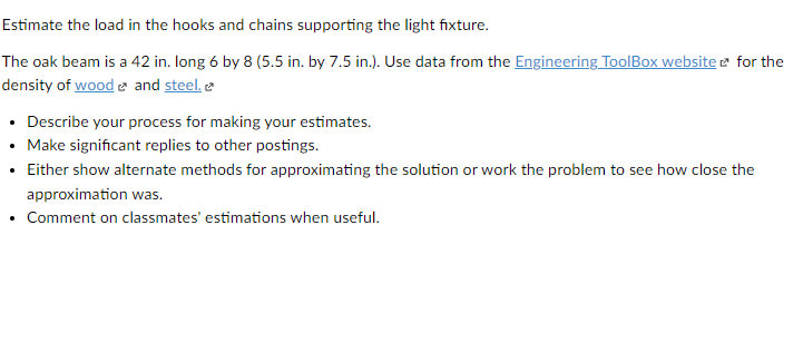 Solved Estimate the load in the hooks and chains supporting | Chegg.com