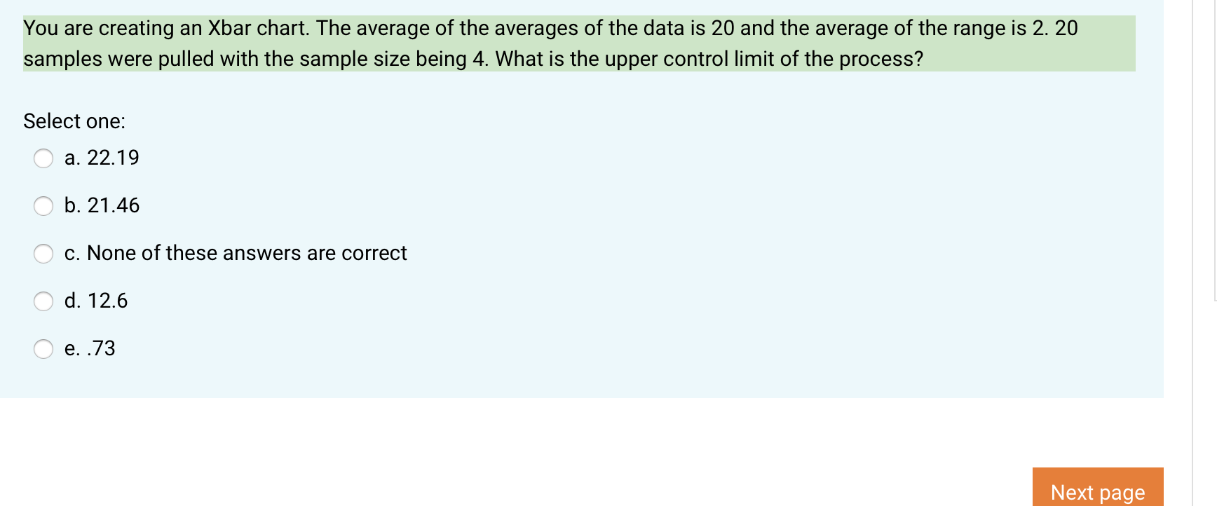 Solved You are creating an Xbar chart. The average of the | Chegg.com