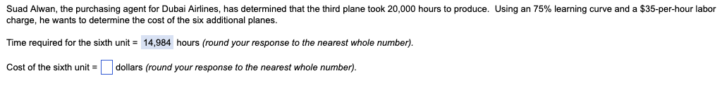 Solved Time required for the fifth unit: 5th unit time___ | Chegg.com