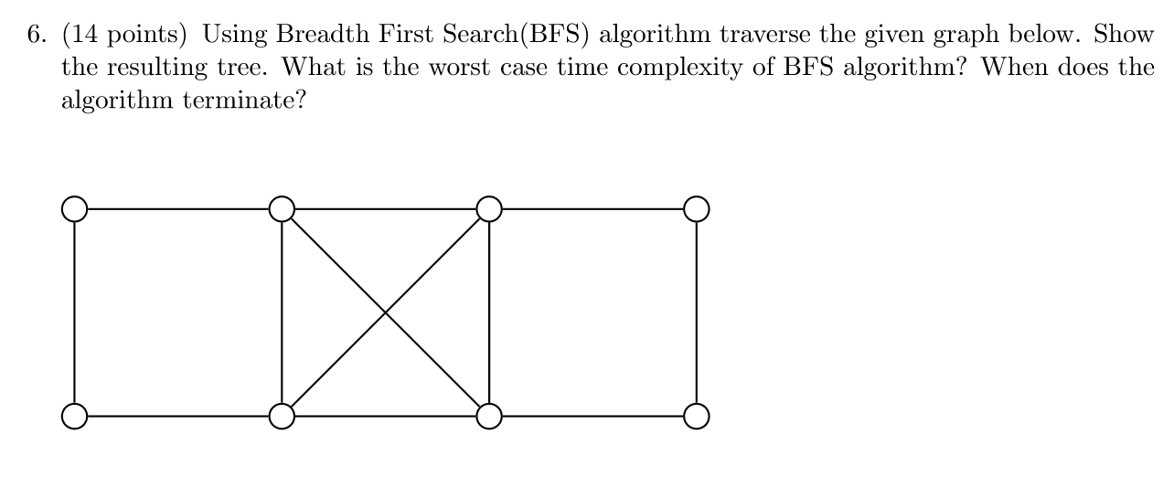 Solved 6. (14 points) Using Breadth First Search(BFS) | Chegg.com