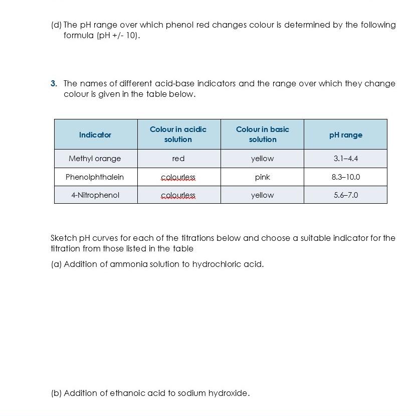 Solved 2. Phenol red is another weak acid indicator. When | Chegg.com