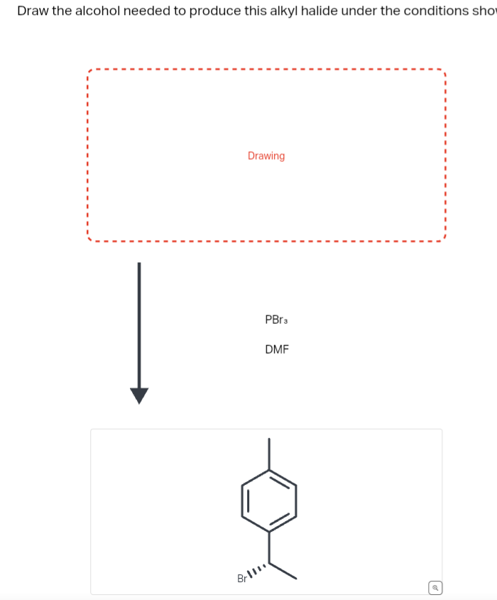 Draw the alcohol needed to produce this alkyl halide | Chegg.com