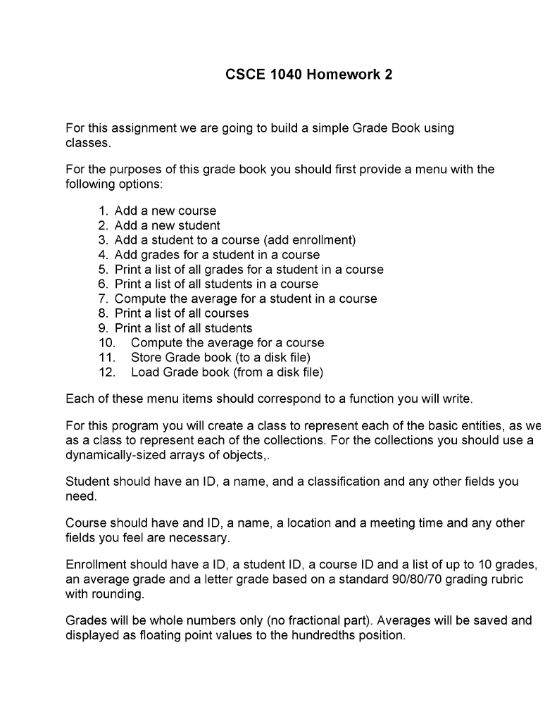 Solved Csce 1040 Homework 2 For This Assignment We Are Going