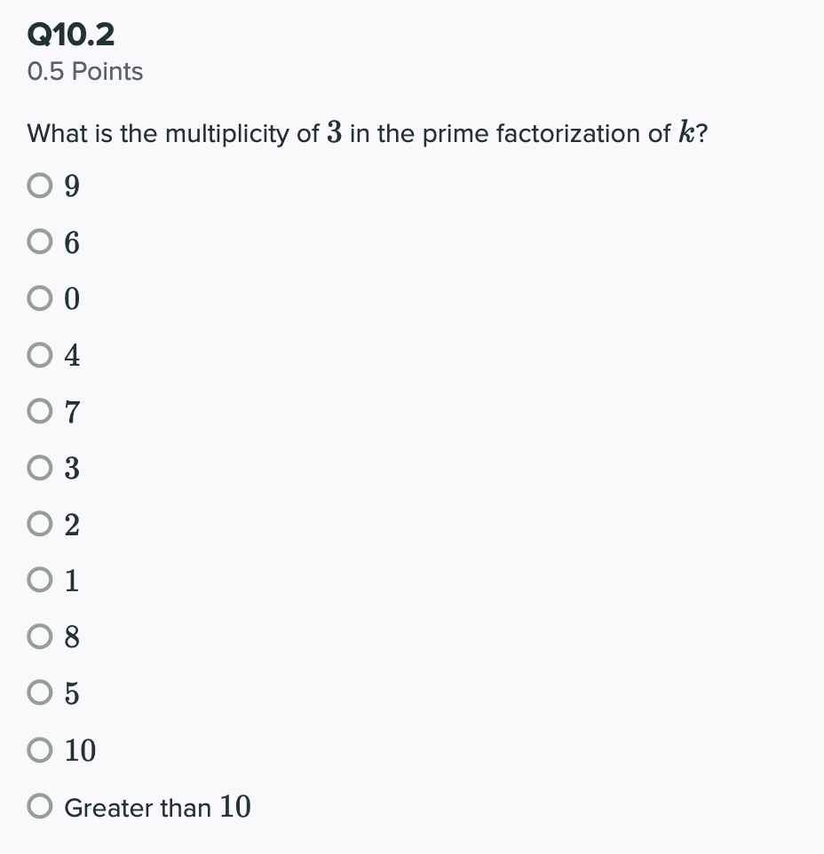 Solved Q10 1 Point For the following subquestions, consider | Chegg.com