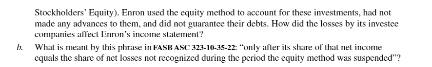 Solved FASB ASC 323-10-35-19 through -22 provides the | Chegg.com