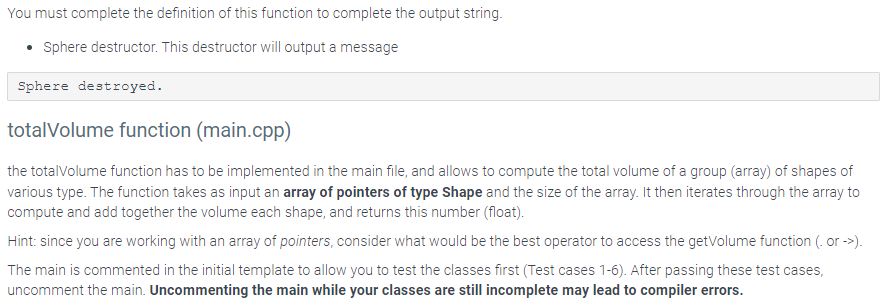 Solved Shape class (shape.h) Complete the header of Shape by | Chegg.com