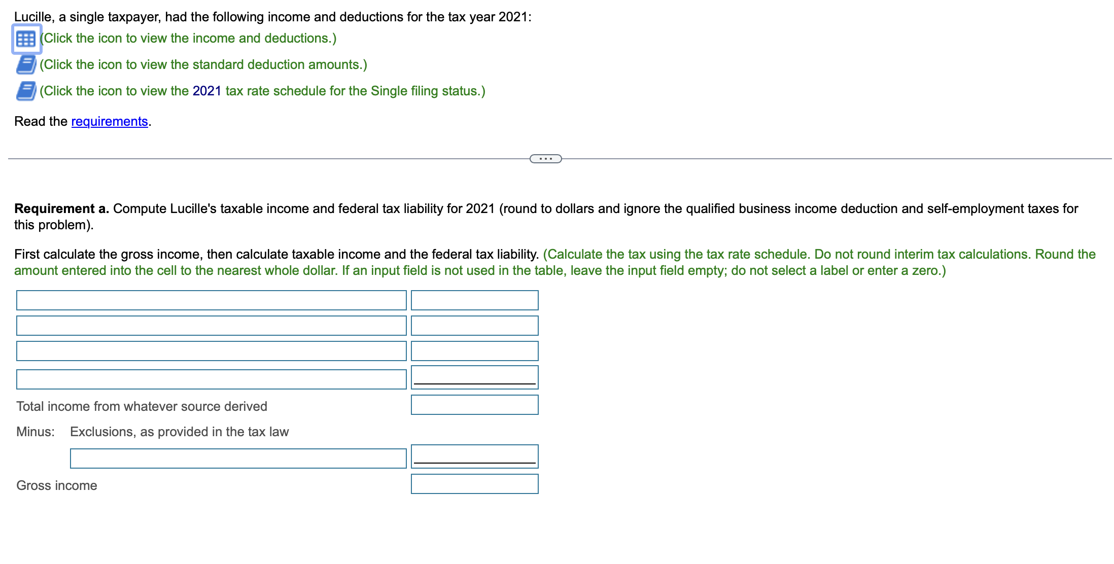 Solved Data table Reference Reference STANDARD DEDUCTION | Chegg.com