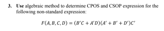 Solved Use algebraic method to determine CPOS and CSOP | Chegg.com