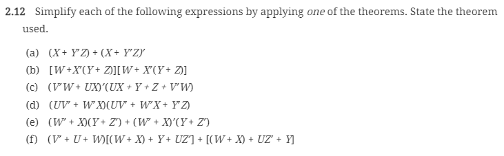 Solved 2.12 Simplify each of the following expressions by | Chegg.com