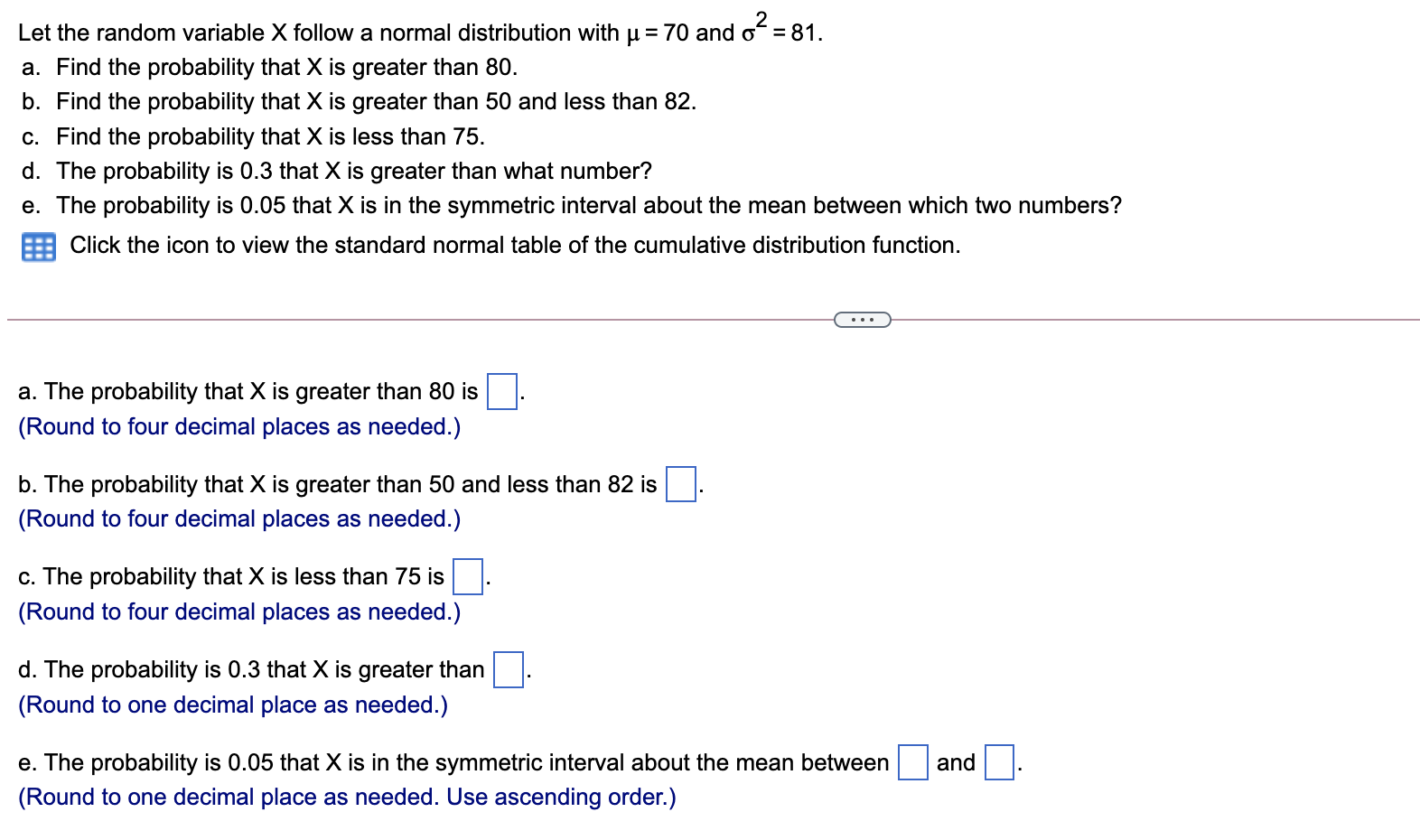 Solved 62 = 81. Let the random variable X follow a normal | Chegg.com