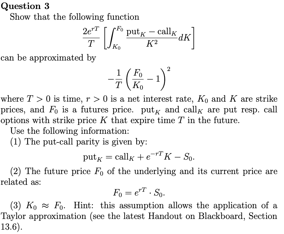 Solved Question 3 Show that the following function | Chegg.com