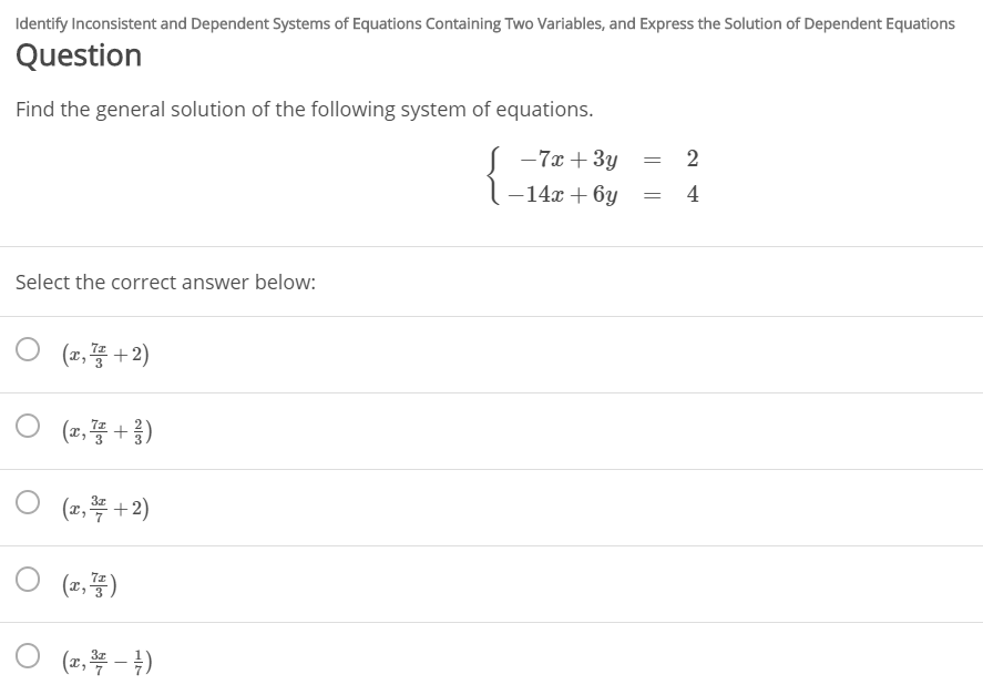 Solved Identify Inconsistent and Dependent Systems of | Chegg.com