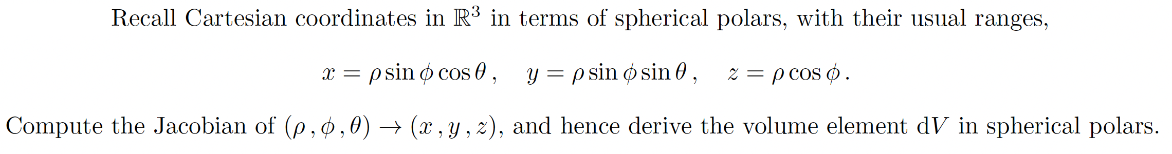 Solved Recall Cartesian coordinates in R3 in terms of | Chegg.com
