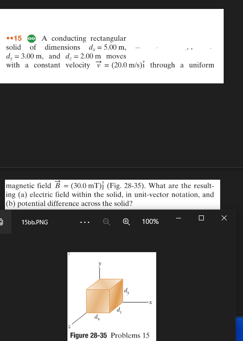 Solved -15 30 A conducting rectangular solid of dimensions | Chegg.com