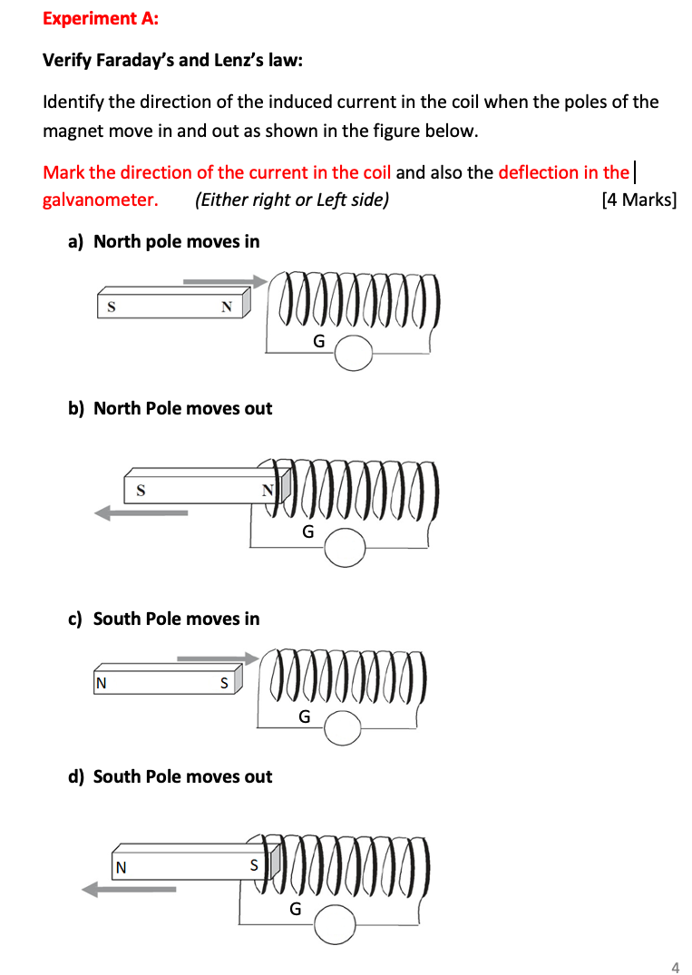 Solved Experiment A: Verify Faraday's and Lenz's law: | Chegg.com