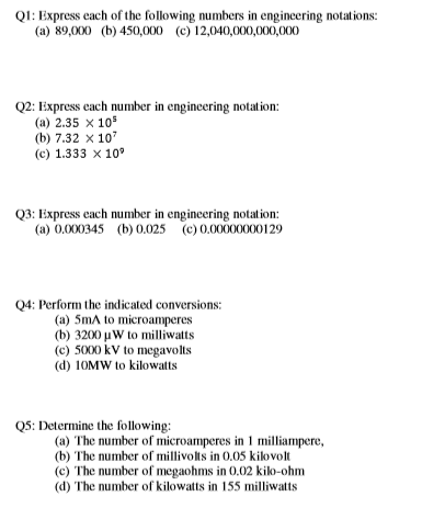 Solved Q1: Express each of the following numbers in | Chegg.com