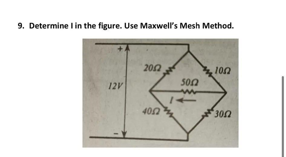 Solved 9. Determine l in the figure. Use Maxwell's Mesh | Chegg.com