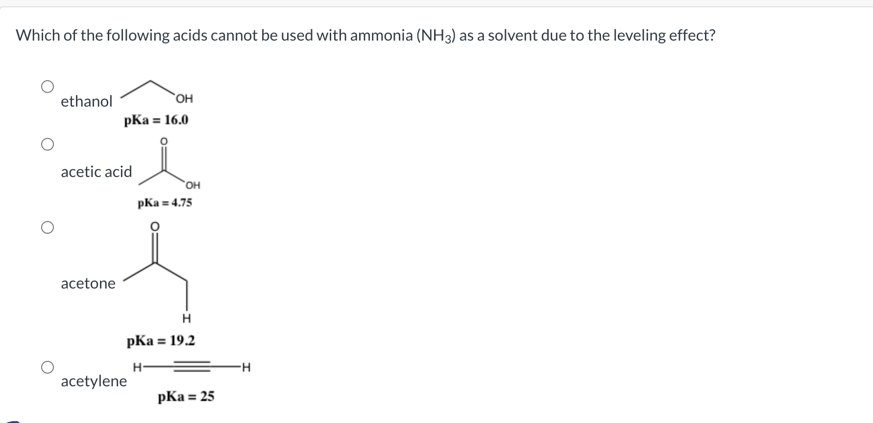 Solved Which of the following acids cannot be used with | Chegg.com