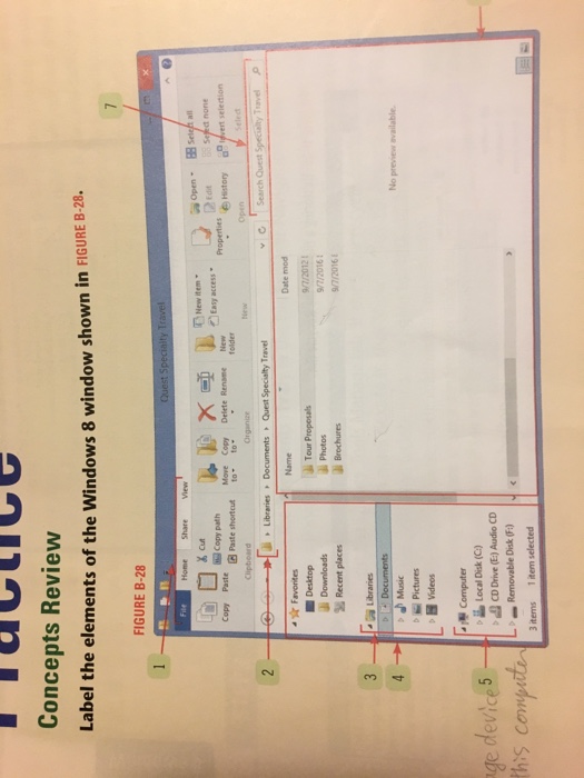 Solved Concepts Review Label the elements of the Windows 8 | Chegg.com