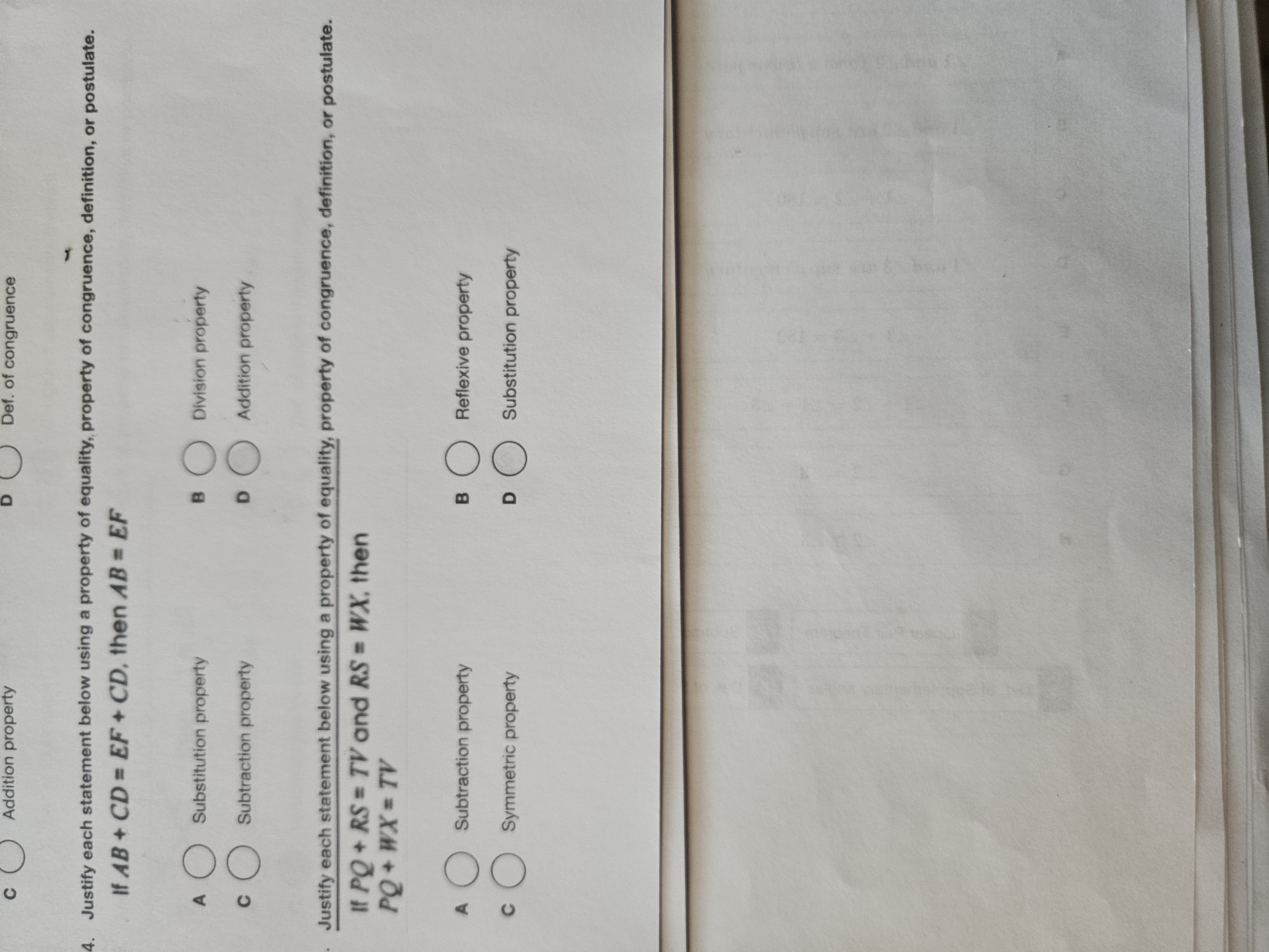 Justify each statement below using a property of | Chegg.com