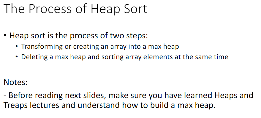 Solved Objectives - Heap Sort with Array Heap sort with | Chegg.com