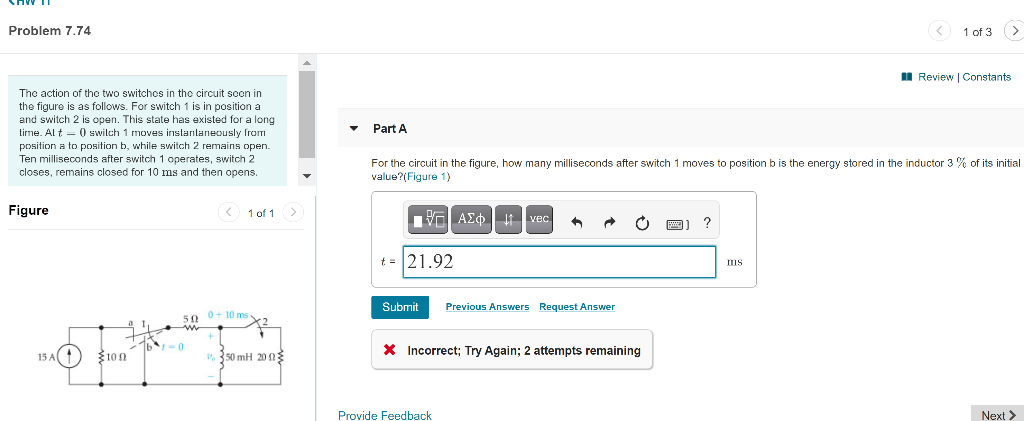 Solved The action of the two switches in the circuit seen in | Chegg.com