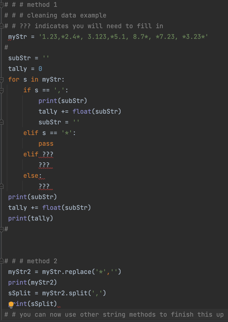 Solved 3. Cleaning Data: Let s be a string that contains a | Chegg.com